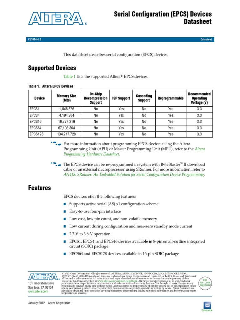 EPCS16SI8N datasheet | PDF | Field Programmable Gate Array | Central Processing Unit