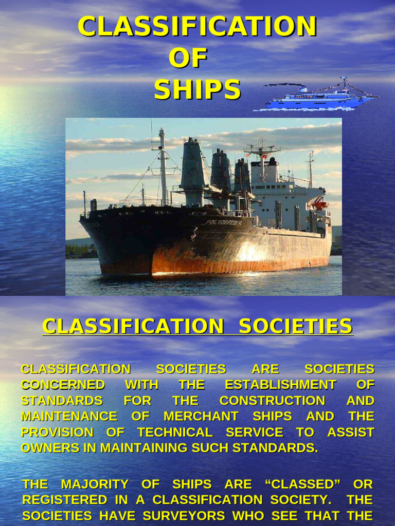 Clasification of Ships | PDF | Freight Transport | Ships