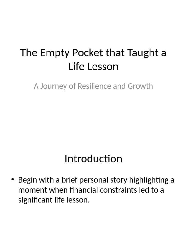 Empty Pocket Lesson | PDF