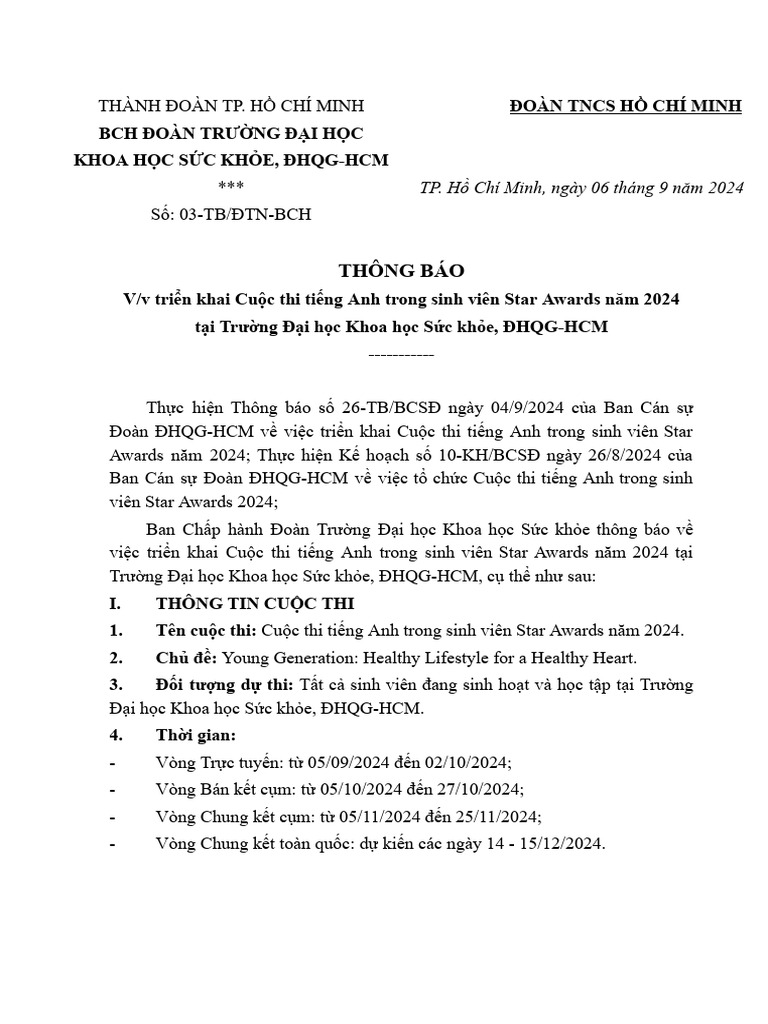 03TB Trien Khai Cuoc Thi Star Awards | PDF