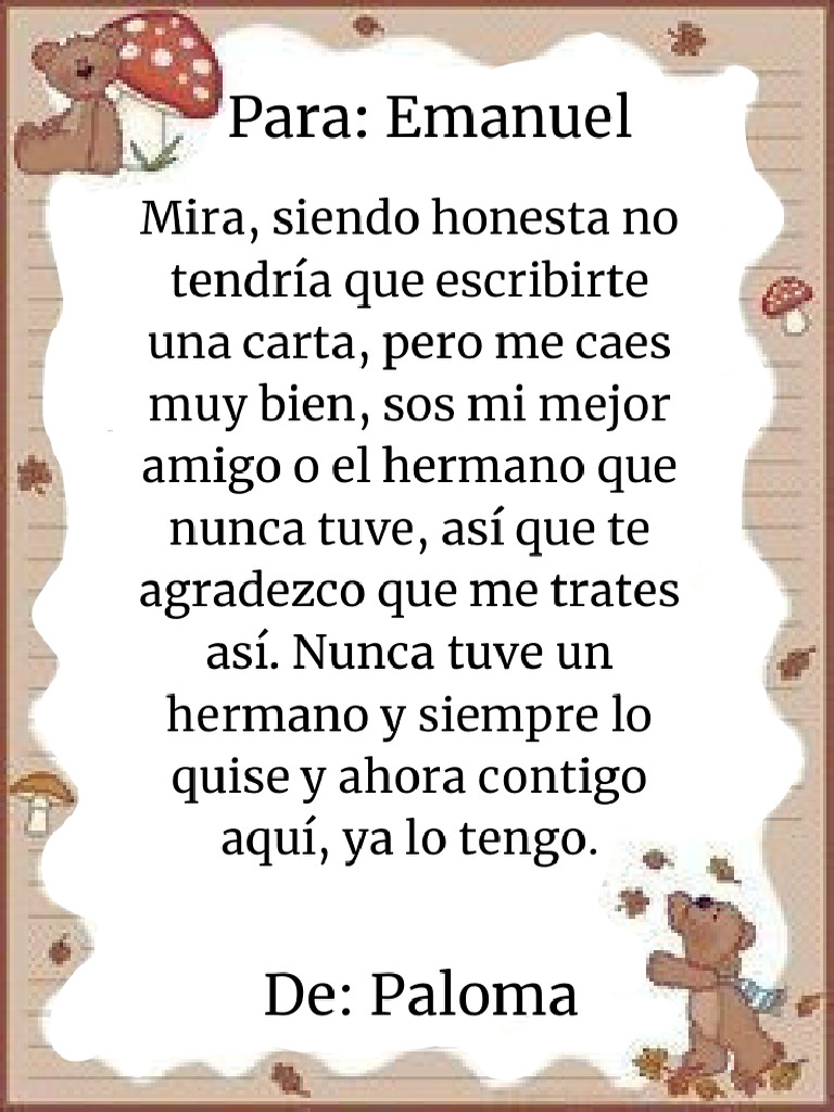 Para Emanuel Carta Hecha | PDF