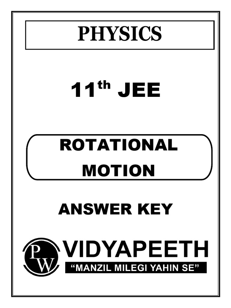 ROTATIONAL MECHANICS - Asnwer Key | PDF