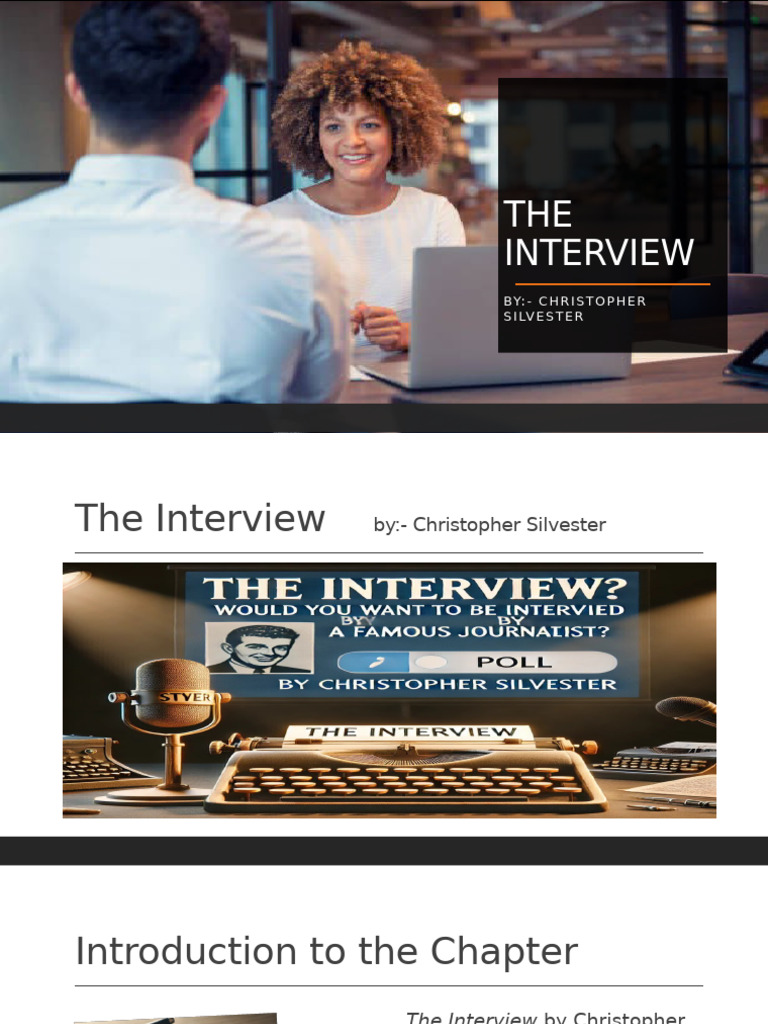 THE INTERVIEW Class 12 Presentation | PDF | Interview | Novels