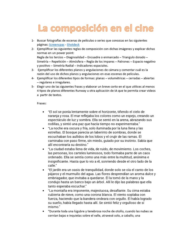La Composicion en El Cine | PDF | Sombra