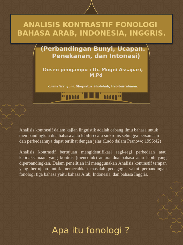 Analisis Kontrastif Fonologi Kelompok 1 | PDF