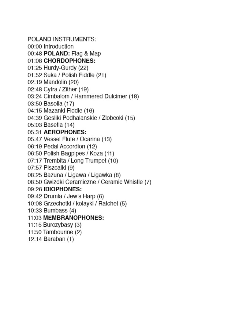 Polish Folk Instruments Guide | PDF