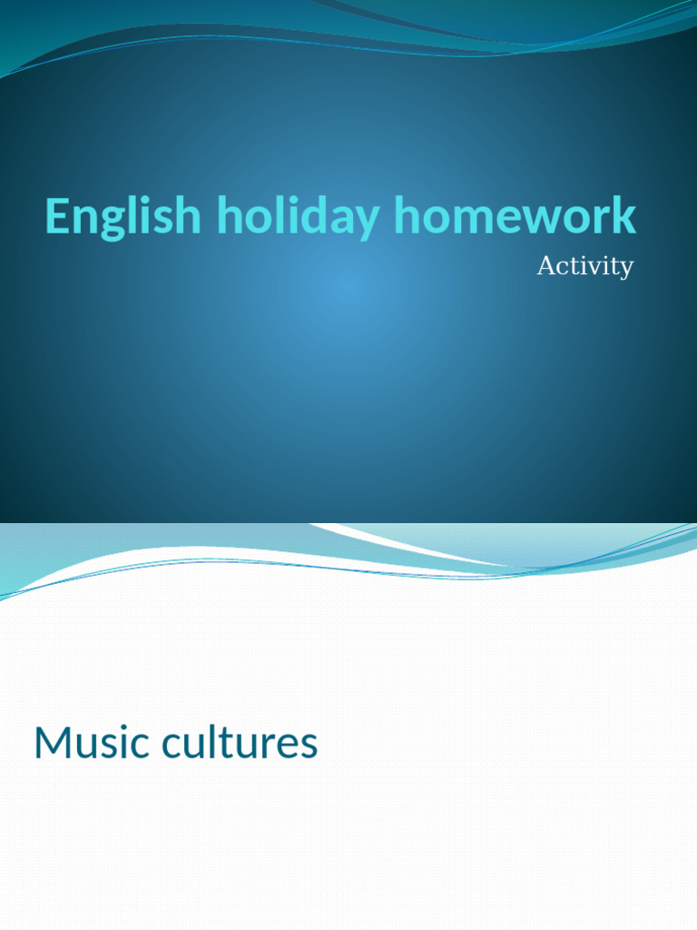 English Holiday Homework | PDF
