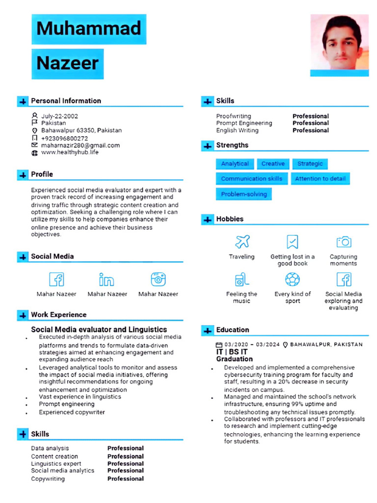 Muhammad Nazeer Resume | PDF