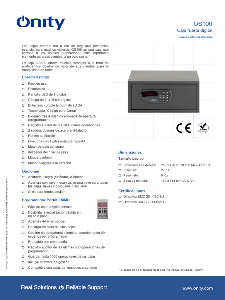 Safes - EIS - SP - 08 - Caja Fuerte OS100 0622 - tcm1060-210159 | PDF ...