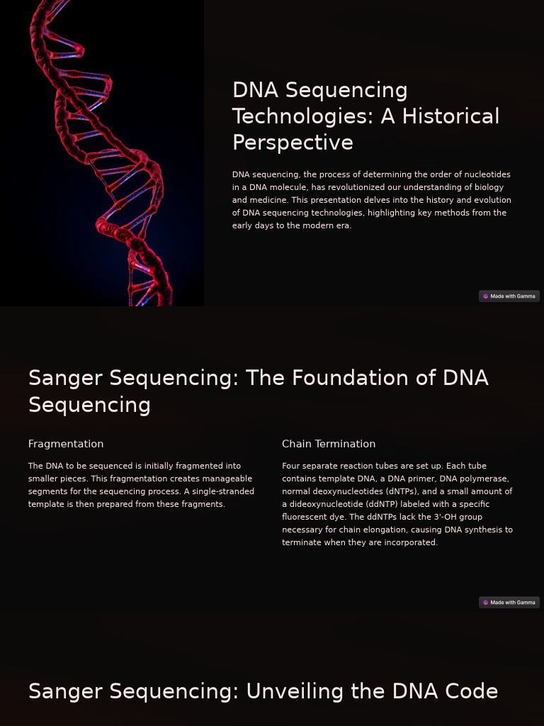 DNA Sequencing Technologies a Historical Perspective | PDF | Dna ...