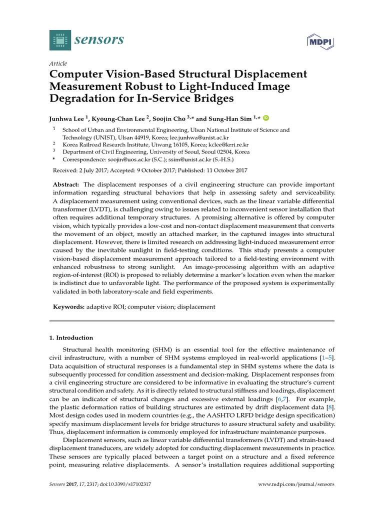 Bridge Displacement via Computer Vision | PDF | Camera | Matrix ...