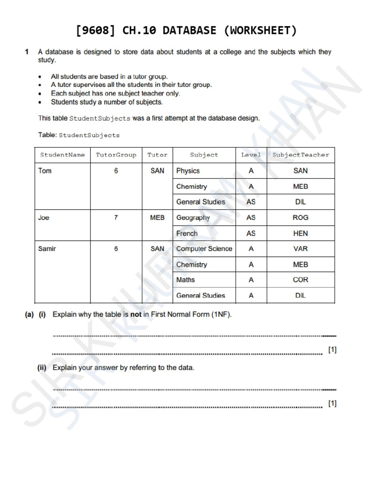 CH.10 Worksheet | PDF