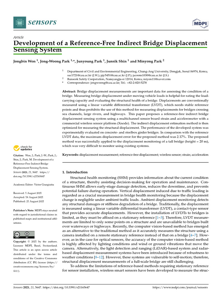 5. Development of a Reference-Free Indirect Bridge Displacement Sensing ...