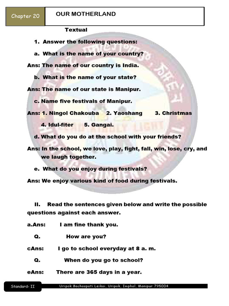 Composite Ch - 20 Our Motherland | PDF