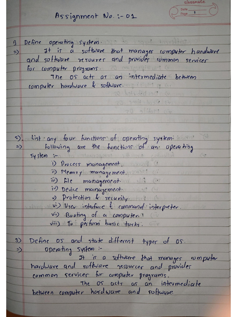 OS assignment 01 | PDF