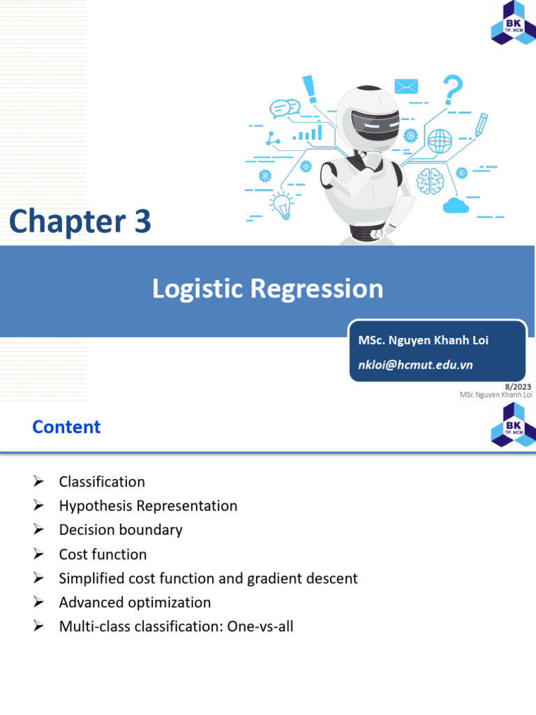 Chapter 3 - Logistic Regression | PDF | Statistical Classification | Algorithms