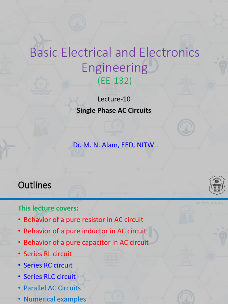 Lec_beee_2023_10sab | PDF | Electrical Impedance | Electrical Network