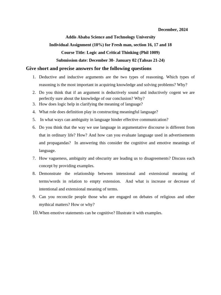 AASTU Individual Assignment | PDF