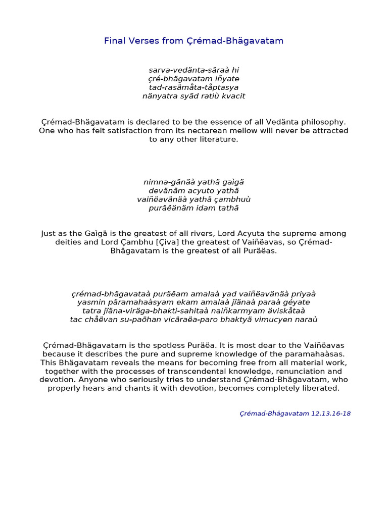 Final Verses From SB | PDF