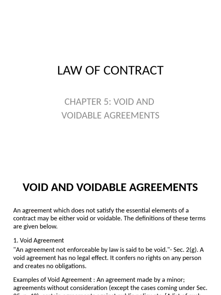 Law Chap 5 | PDF | Void (Law) | Loans