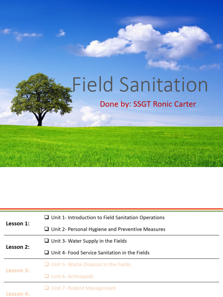 Standard Field Sanitation Package - Part 1 | PDF