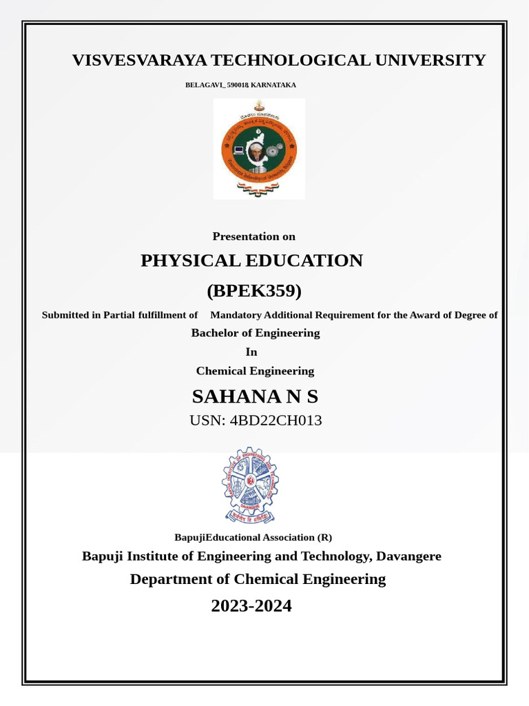 Physical Education Report 4 Sem | PDF | Table Tennis | Ball Games