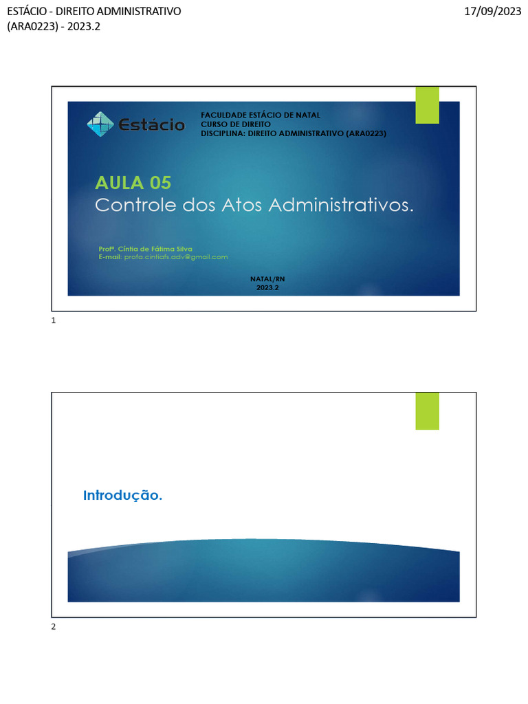 DirAdm_ARA0223_Aula05_ControleDosAtosAdm (1) | PDF | Mandamus | Habeas corpus