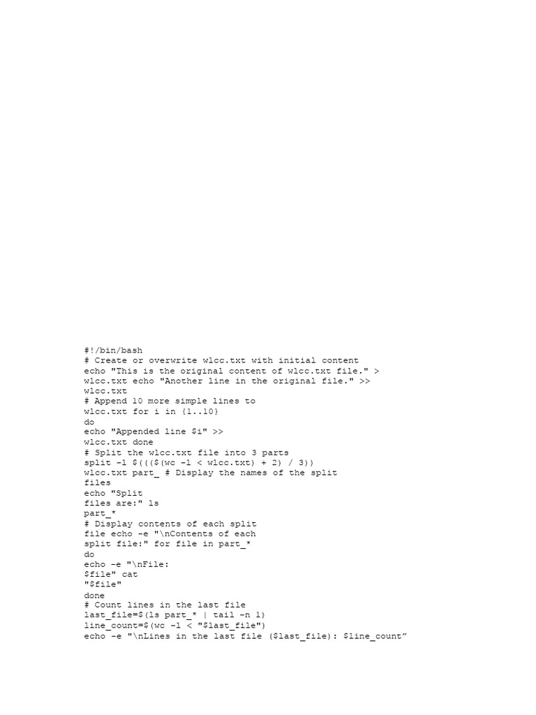 Linux Shell Script for File Manipulation | PDF