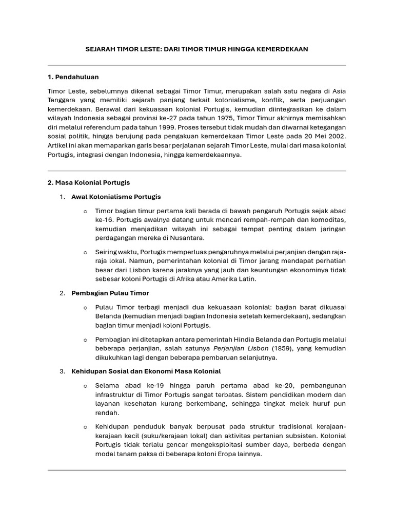 Sejarah Timor Leste | PDF