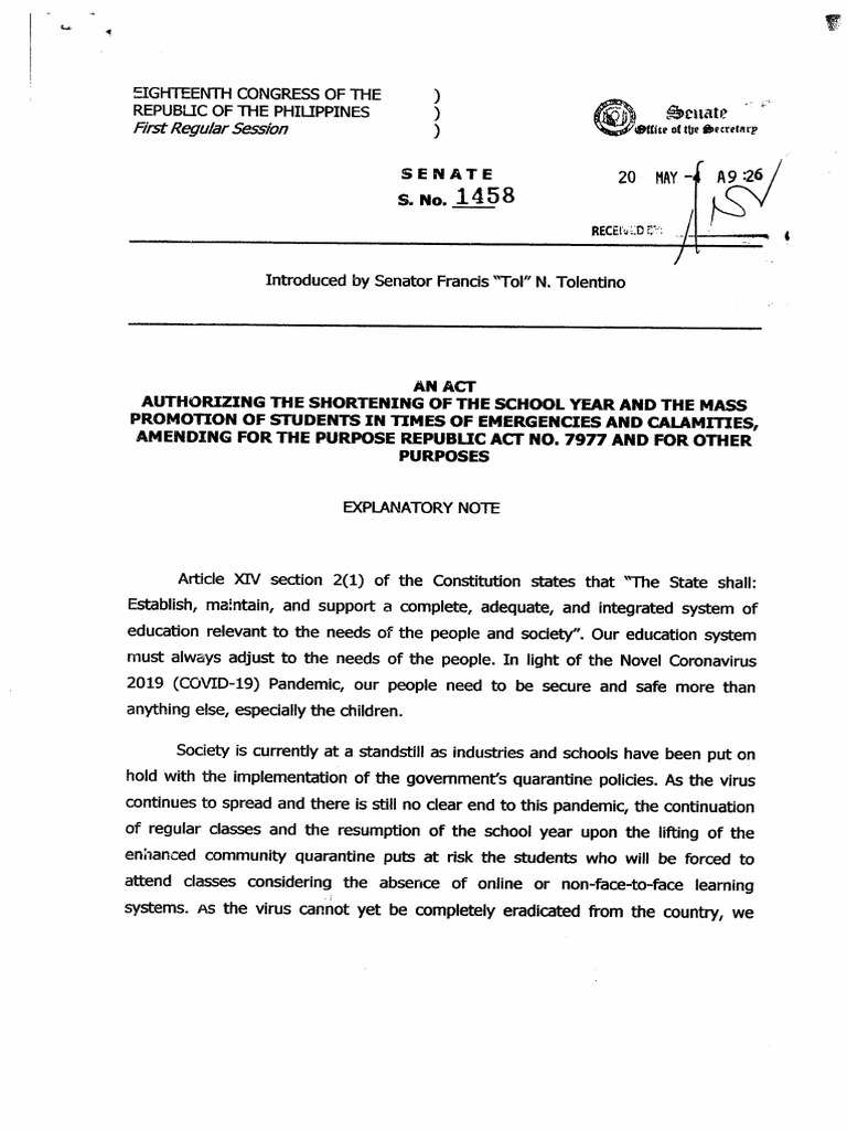 Mass Promotion Mandate in The Philippines | PDF | Bill (Law) | Justice