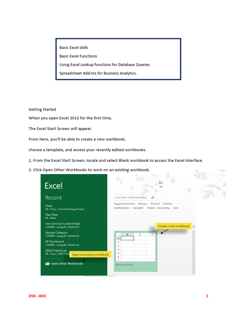 Business Analytics SU U2 22 | PDF | Microsoft Excel | Spreadsheet