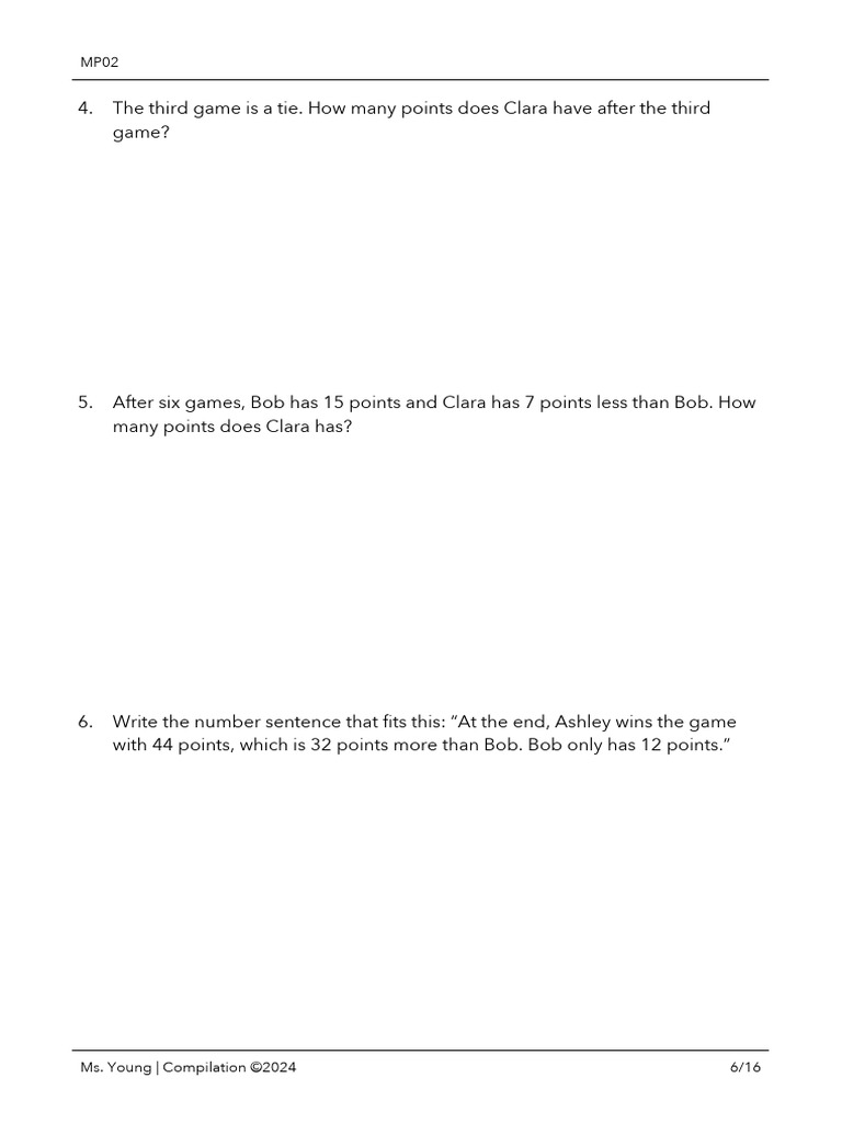 P2 Maths Regular Word Problems Addition, Substraction 1 Page 6 | PDF