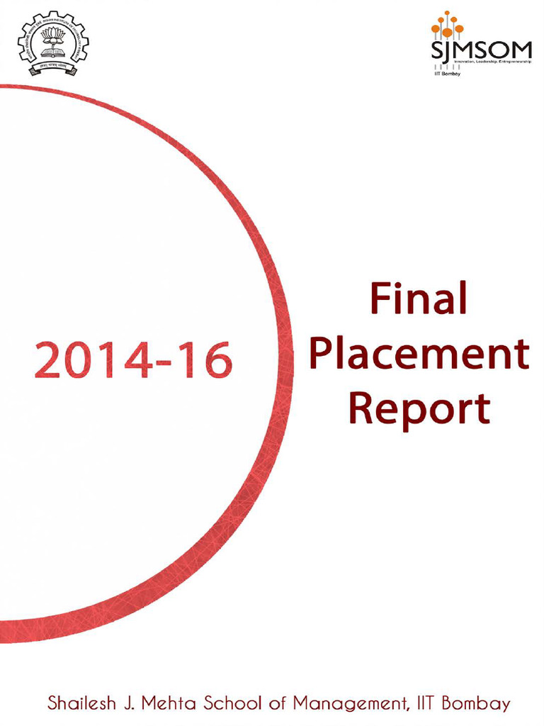 final_placement_report_2016_sjmsom_iitbombay | PDF | Business