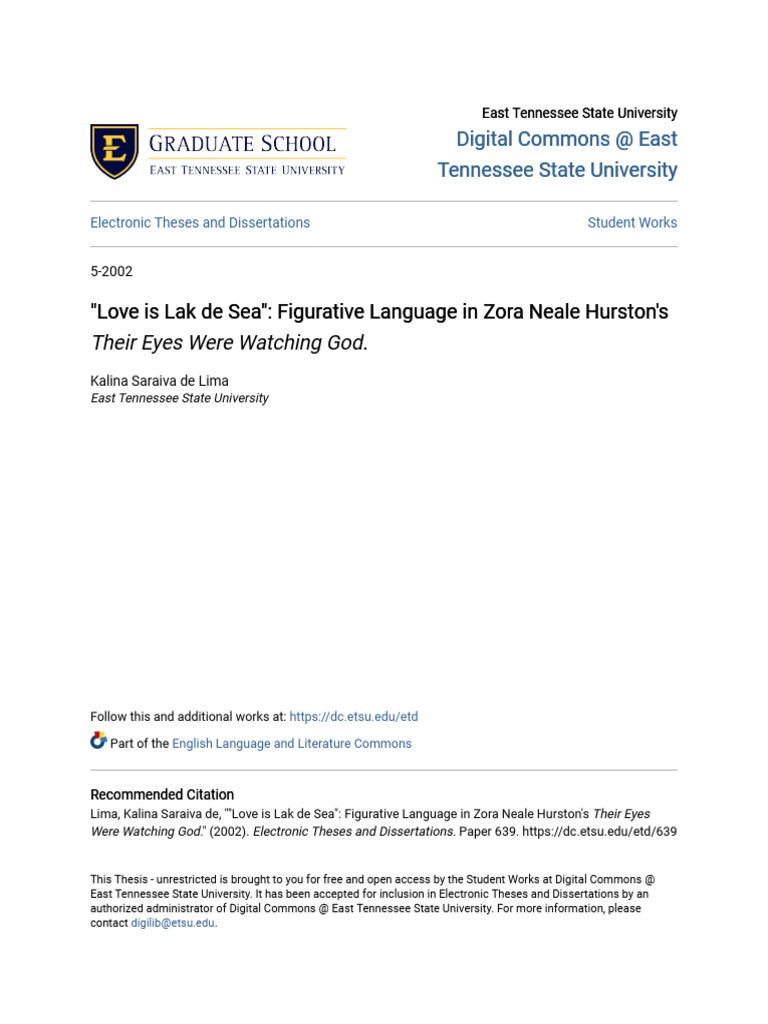 Figurative Language in Hurston's Novel | PDF | Harlem Renaissance