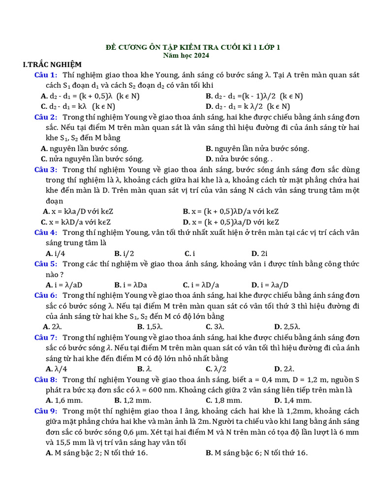BT ÔN TẬP HK1 | PDF