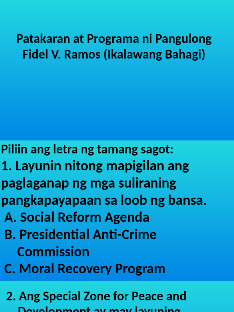 FEB 5 Patakaran at Programa Ni Pangulong Fidel V | PDF