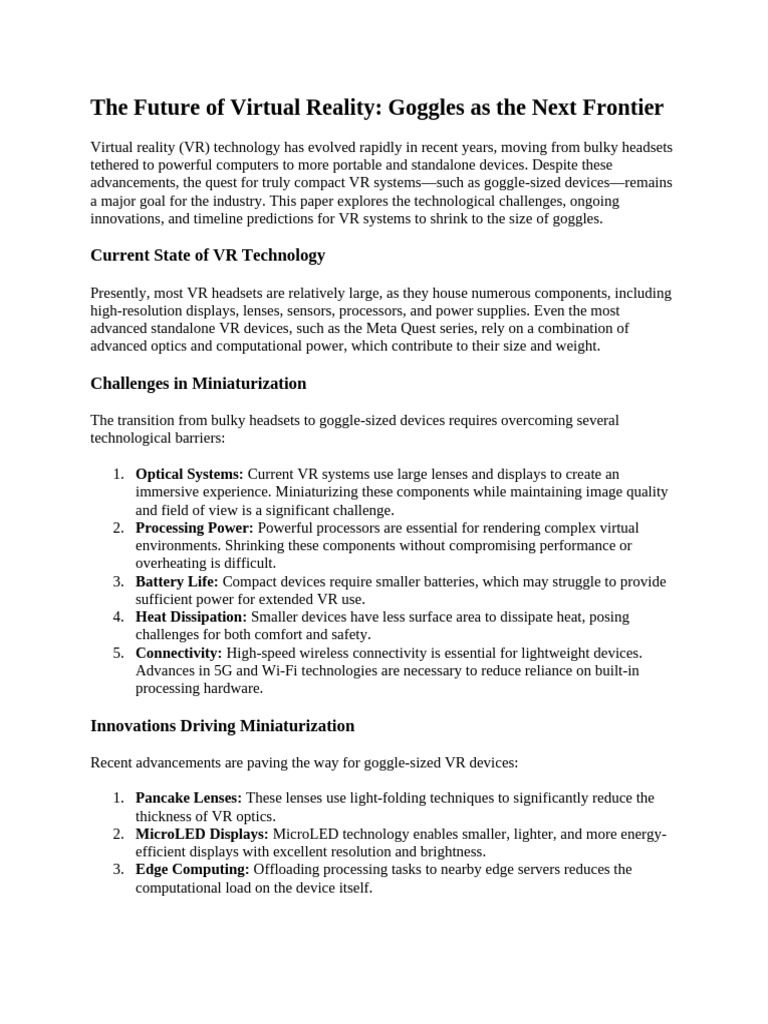 The Future of Virtual Reality | PDF | Virtual Reality | Computing