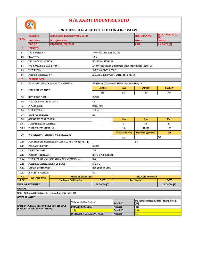 10XV0527 - PDS - Moc - 00101 (CL-1 Confidential) | PDF | Chemical ...