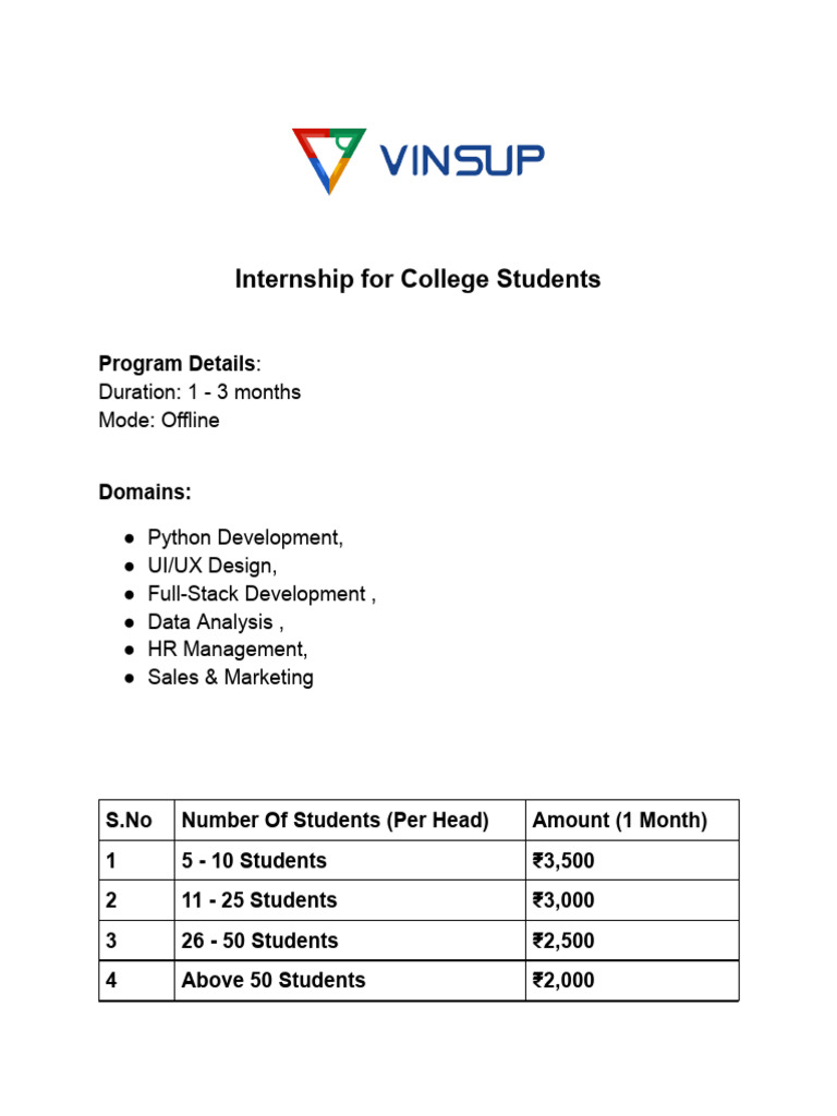 Internship For College Students | PDF
