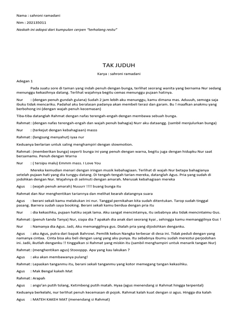 Tak Juduh by Sahroni Ramadani | PDF