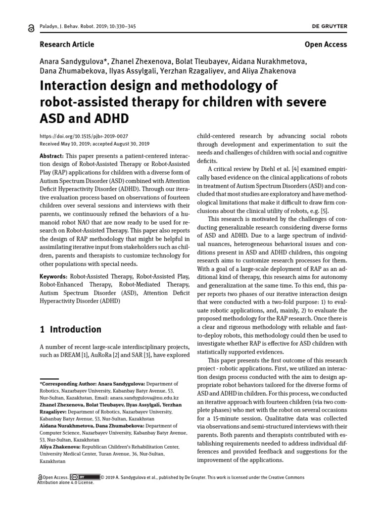 Paladyn, Journal of Behavioral Robotics) Interaction Design and ...