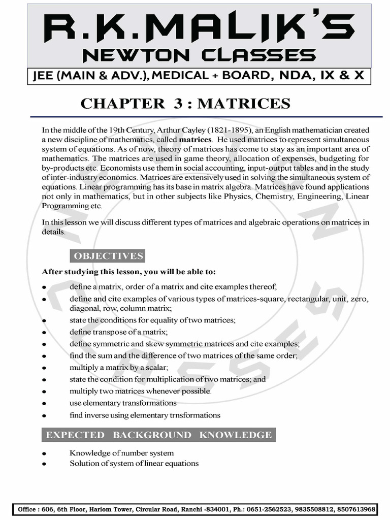Matrices | PDF