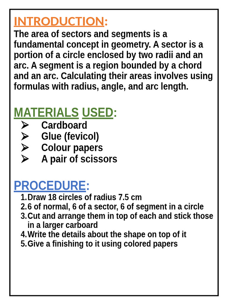 Geometry: Circle Sectors & Segments | PDF