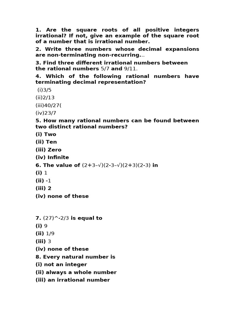 Rational and Irrational Numbers Explained | PDF | Numbers | Rational Number