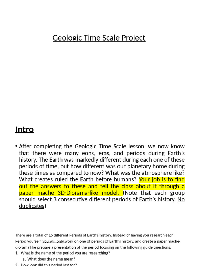 Project_Geologic Time Scale | PDF | Geologic Time Scale | Earth