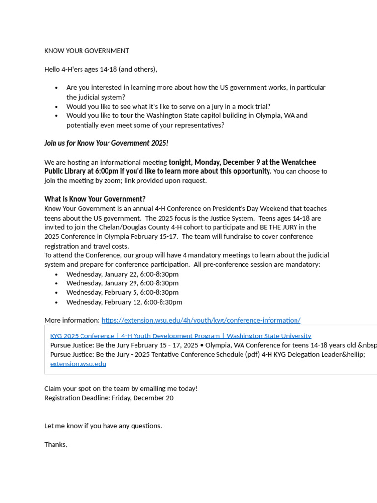 KNOW YOUR GOVERNMENT Invitation | PDF