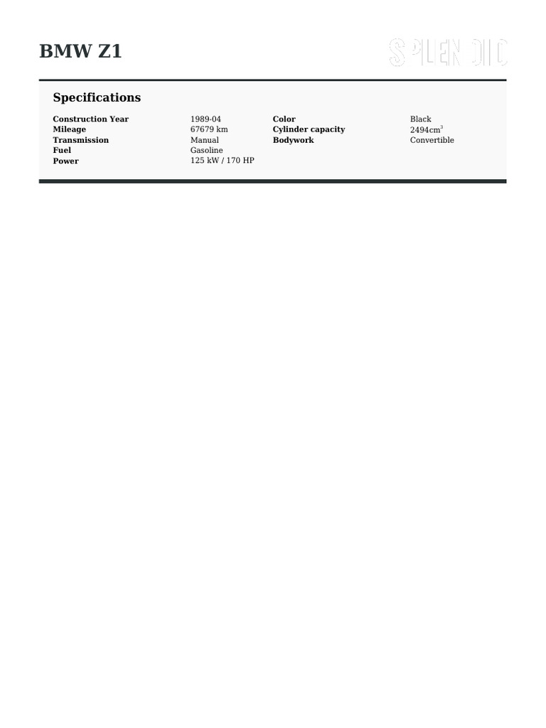 BMW-Z1- | PDF