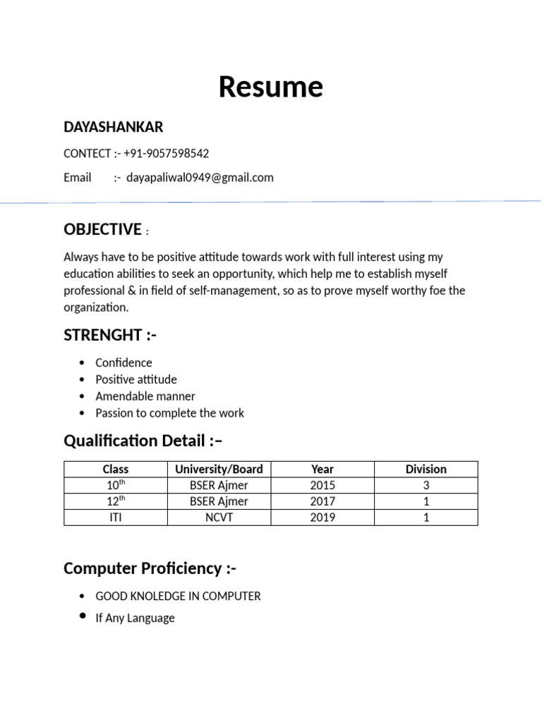 Resume Daya | PDF