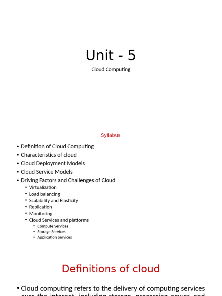 Unit5 new | PDF | Cloud Computing | Virtualization