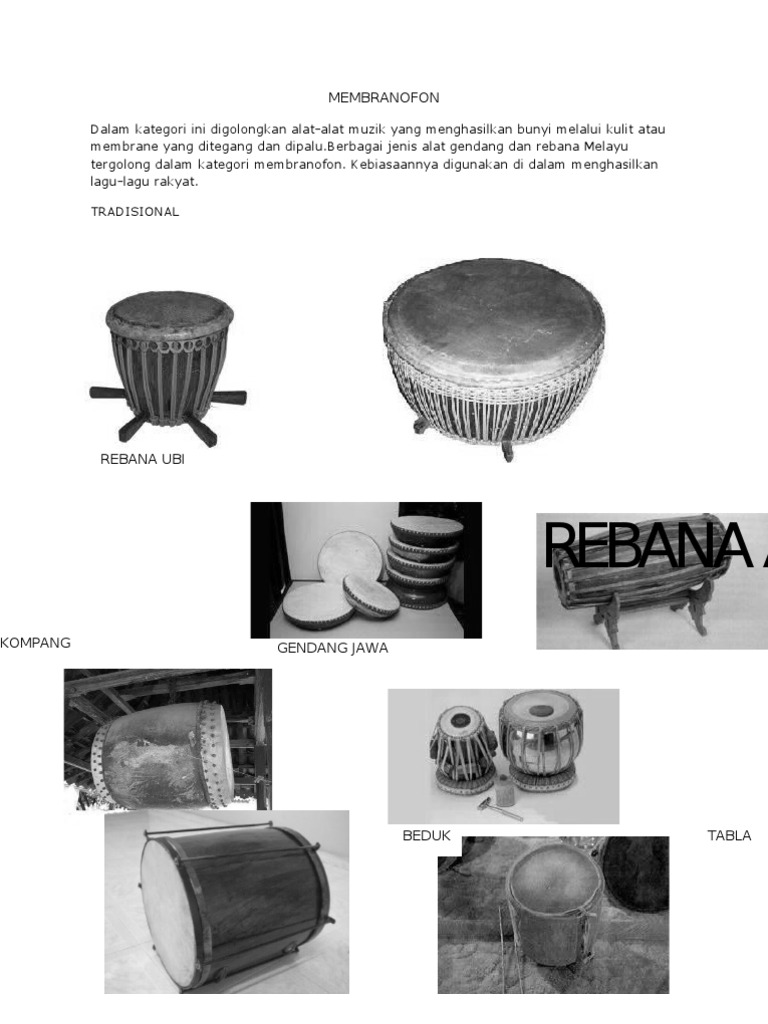 Alat Muzik Tradisional Dan Moden-Membranofon | PDF | Seni